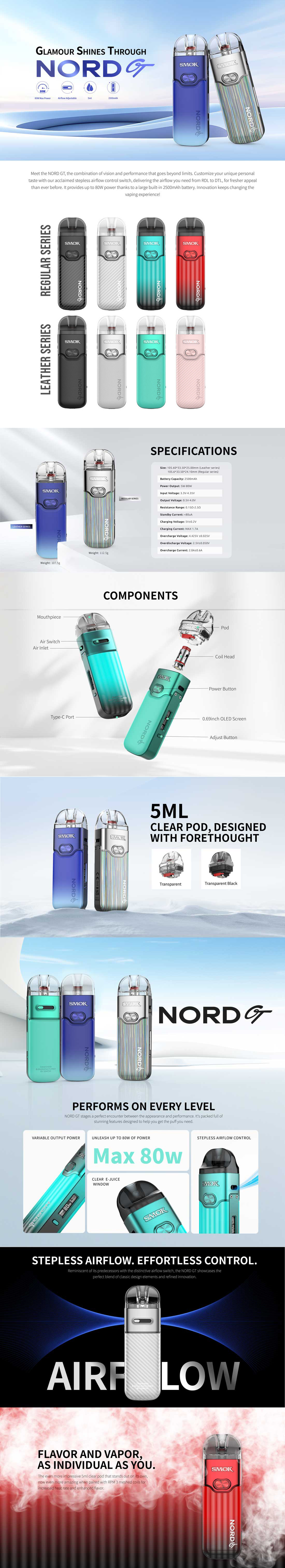 Nord GT 2500mAh - Smoktech - LCA distribution